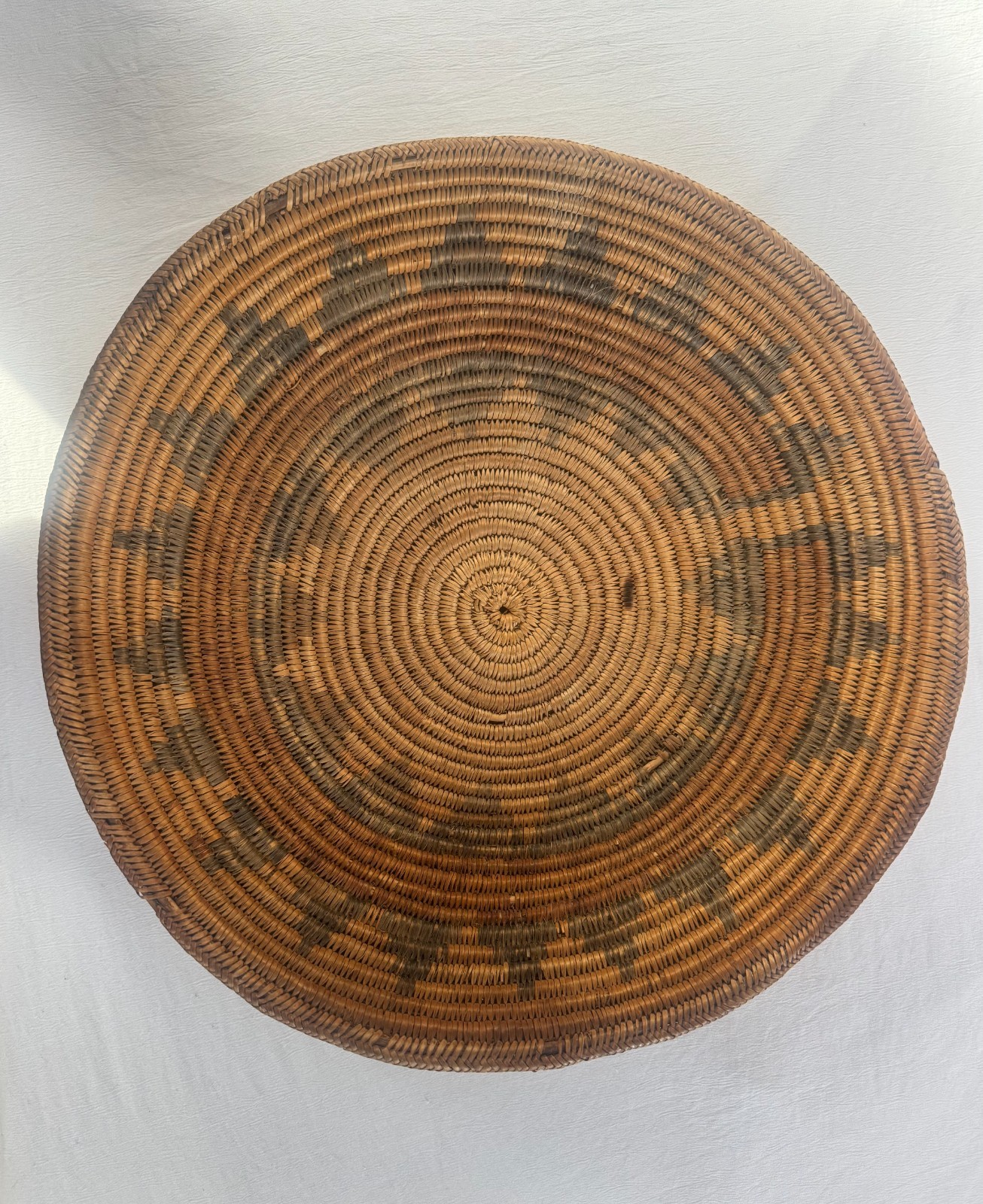 Exceptional Turn of Century Navajo Wedding Basket – 16" w/ Spirit Line ...