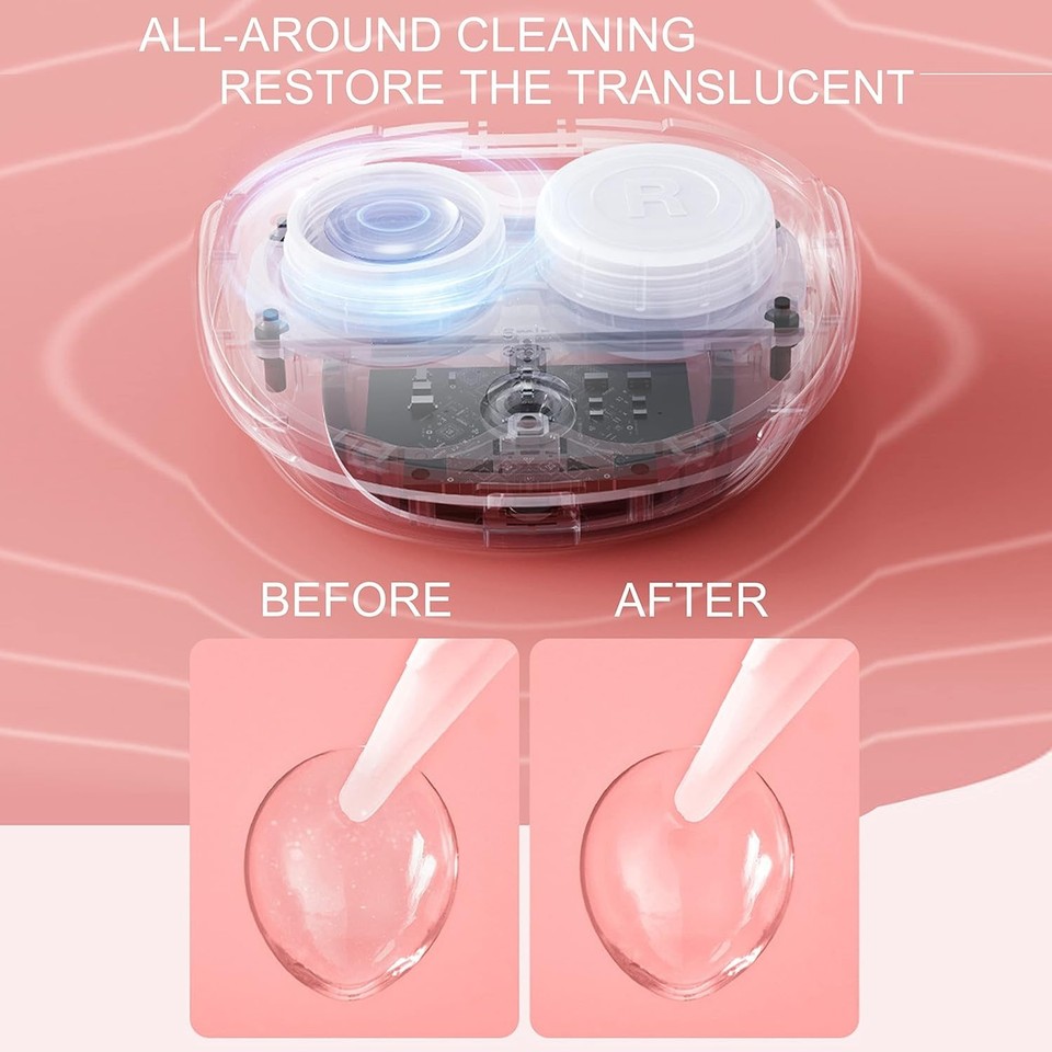 Portable Ultrasonic Contact Lens Cleaner with USB Charger - Effortless ...