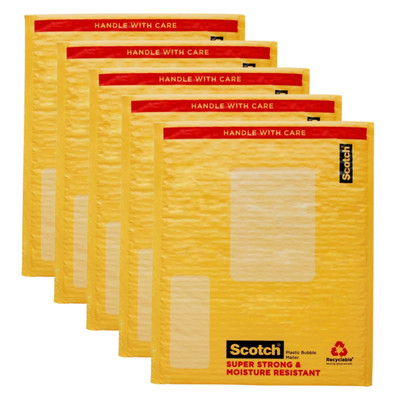 Scotch Poly Cushioned Bubble Mailers: 8-1/2 in. x 11-1/4 in. (Yellow ...