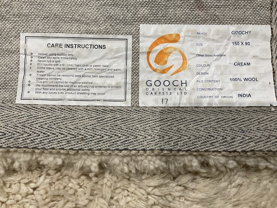 Gooch Oriental Cream Rug 100% Wool | eBay UK