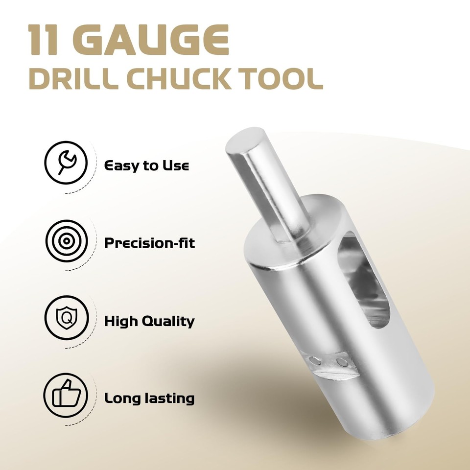 11 Gauge EZ Twist Ties Drill Chuck, Heavy Duty Fence Wire Twisting Tool ...