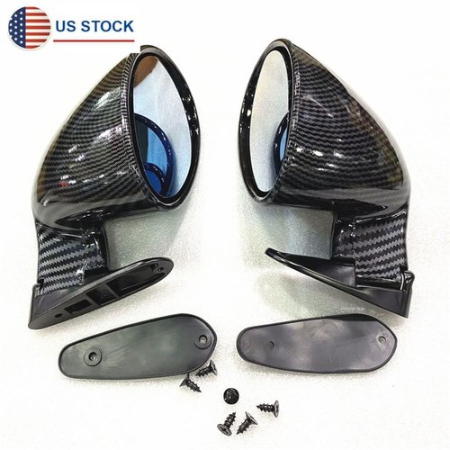 Front Left & Right Racing Car Rear View Side Mirrors Carbon Fiber Look ...