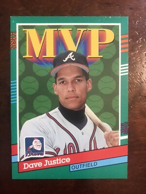 1991 Donruss Baseball Card #402 Dave Justice MVP ERROR No Dot Inc | eBay