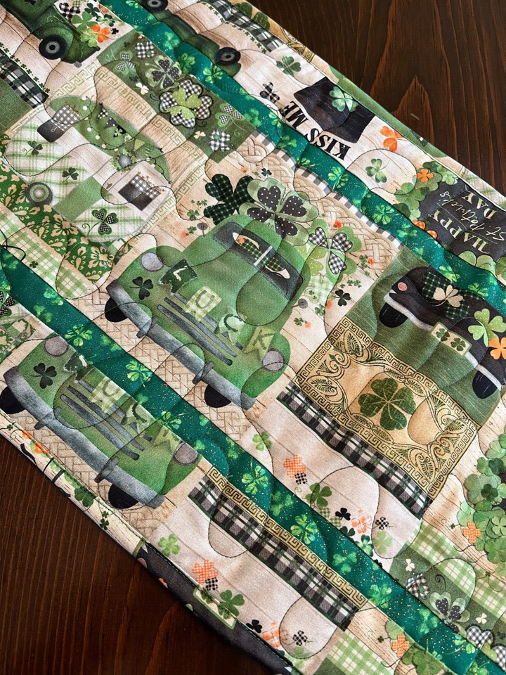 Handcrafted-Quilted Table Runner-St. Patrick's Day Symbols-NEW 2025 ...
