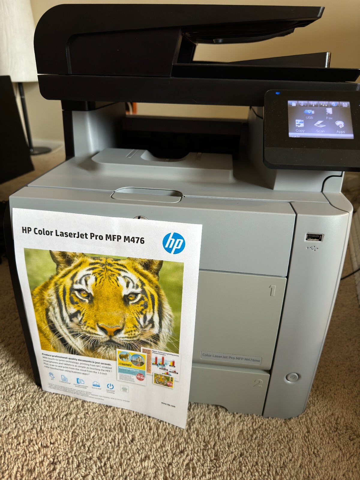 HP Color LaserJet MFP M476nw (10DE4A), with boxes of new ink ...