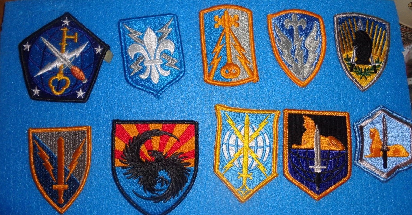 US ARMY PATCH SET, MILITARY INTELLIGENCE BRIGADES, SET OF 10, YOU GET ...