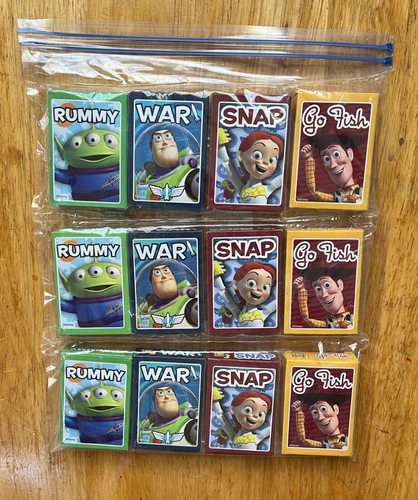 Disney Toy Story 3 mini card games-Rummy, War, Go Fish and Snap Pack of ...