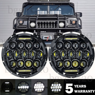 Pair 7" LED Headlights Military Truck Hummer M998 M923 M35a2 24v Humvee ...