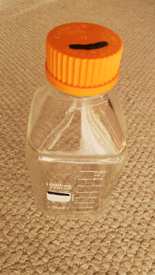 PYREX® Corning 1L Square Glass Media Storage Bottles, with GL45 Screw ...