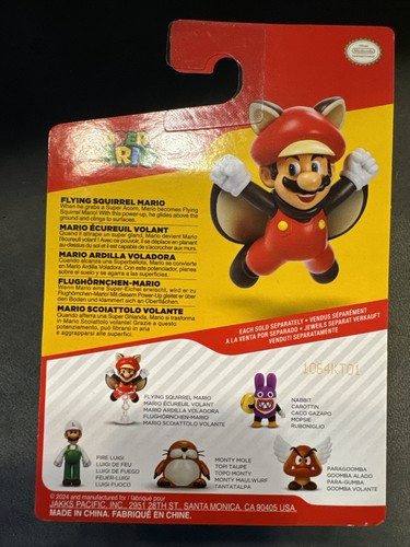 2024 Super Mario Flying Squirrel Mario 2.5" Action Figure World of ...