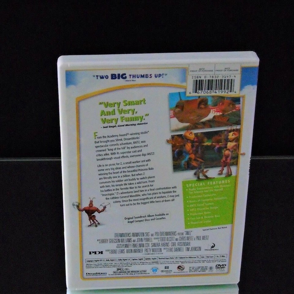 Antz DVD Widescreen DreamWorks Family Time Movie 678149190625 | eBay