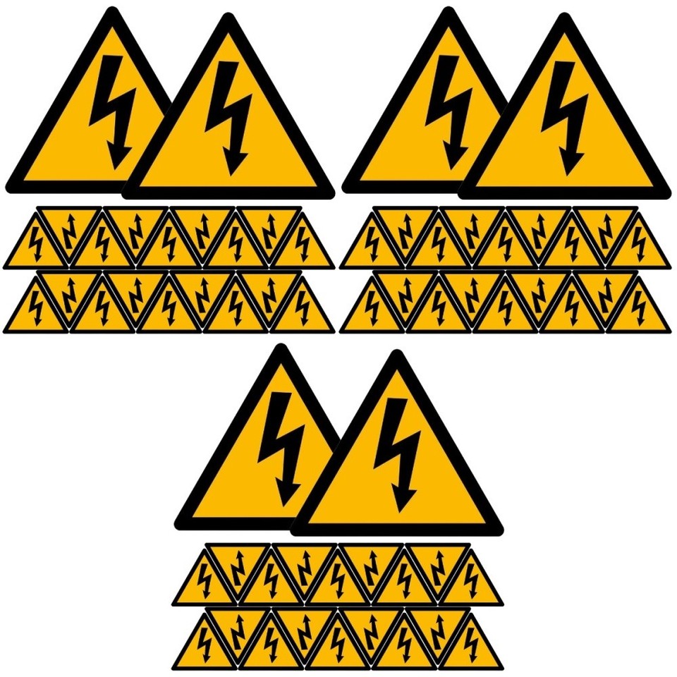 3 Count Electric Warning Sign Sticker Labels Moving Outrigger | eBay UK