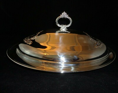 Oneida Castle Court Silverplate Oval covered Casserole with Glass ...