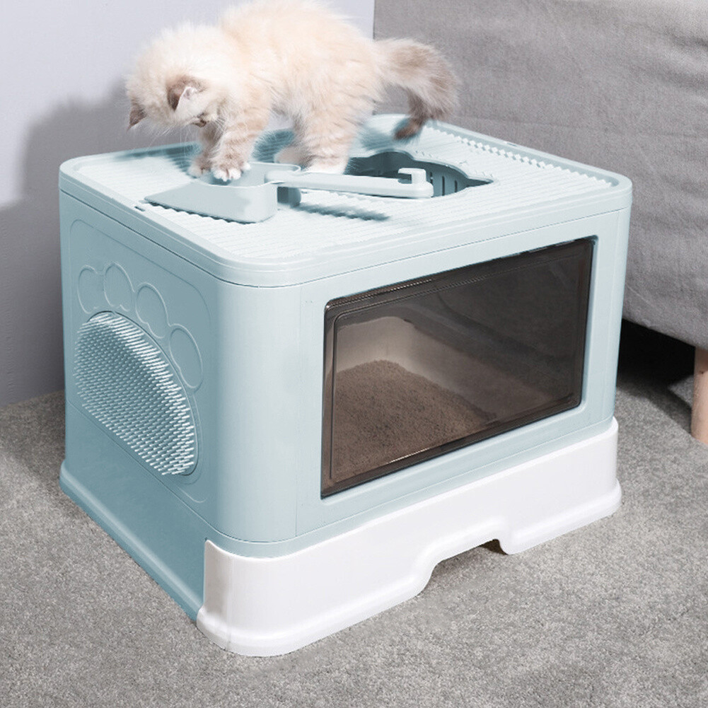 XL Large Hooded Cat Litter Box Cat Pan Drawer Self Cleaning Cat Potty ...