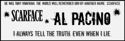 Al Pacino SCARFACE Custom Laser Engraved 2 x 6 inch Plaque Plate FREE ...