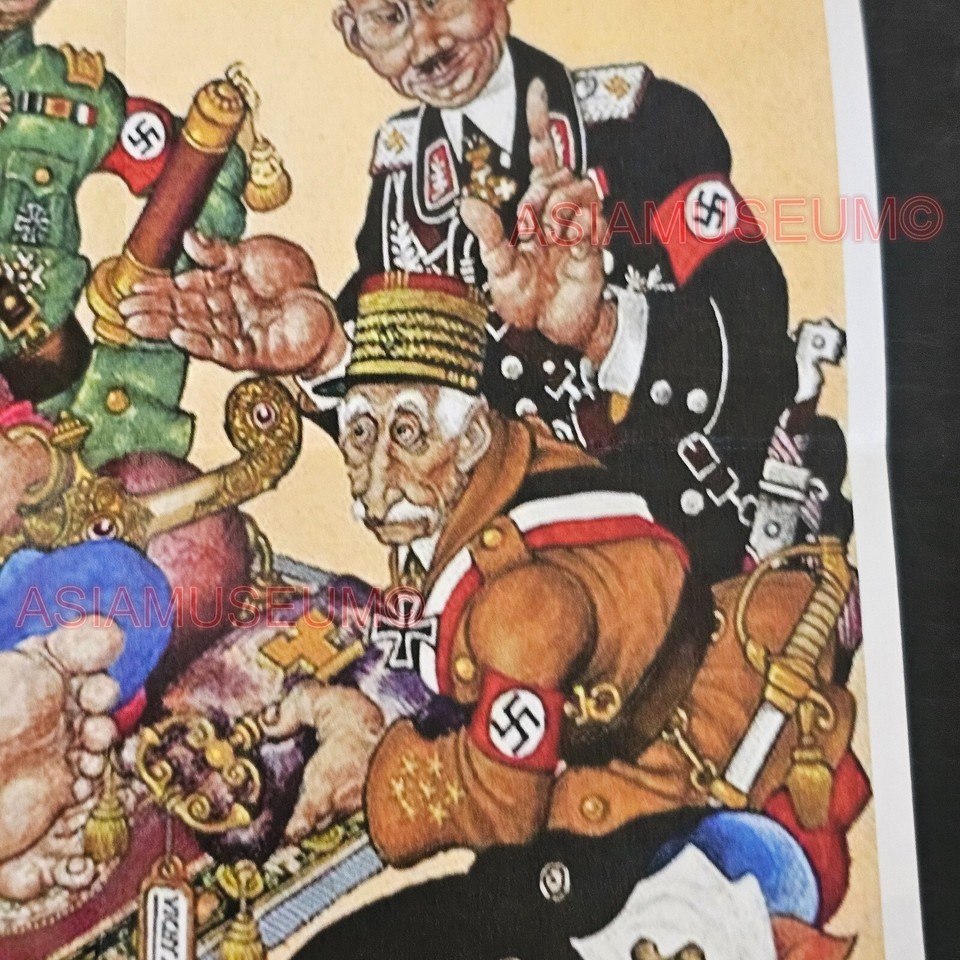 1944 WW2 USA CARICATURE COMIC SATIRICAL EUROPE FUNNY TOJO PROPAGANDA ...