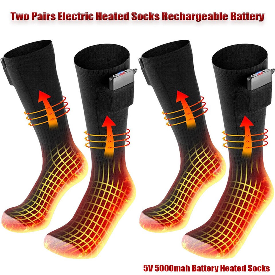 Electric Heated Socks +Heated Gloves Rechargeable Battery Winter Men ...