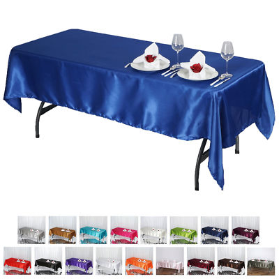 25 packs 60 x 126 Inch seamless SATIN Tablecloths Hotel Boot 25 COLORS ...