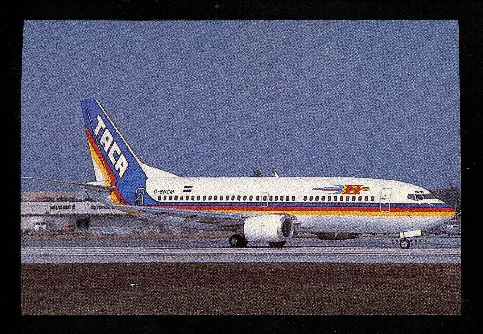 Aviation Airplane Airline postcard CAP Boeing 737-3Y0 TACA G-BNGM No ...