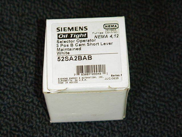 Siemens 52SA2BAB Selector Operator 3 Position B Cam Short Lever ...
