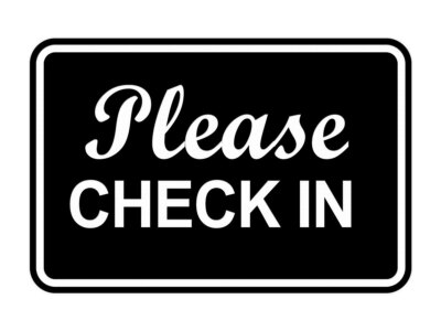 Signs ByLITA Classic Framed, Please Check In Wall or Door Sign | eBay
