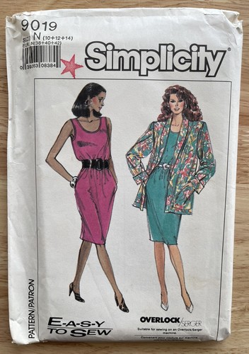 Simplicity 9019 UNCUT Misses Size 10, 12, 14 Dress and Jacket Pattern ...