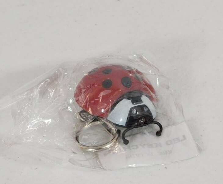 Lady Bug Key Chain 1 3/4"Led Key Ring Press Button to Activate Nose ...