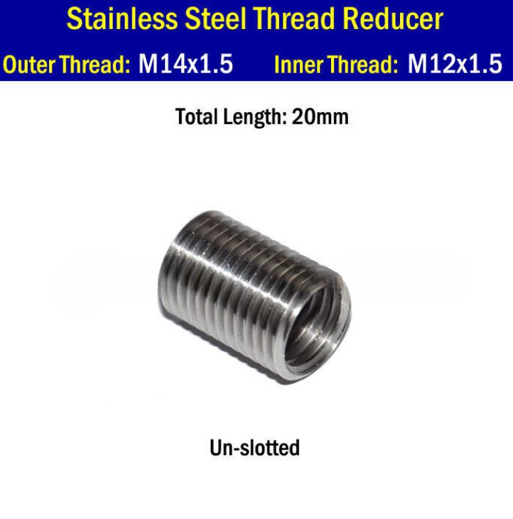 Thread Reducer M14 M14x1.5 to Female M12 M12x1.5 Fitting Male Insert ...
