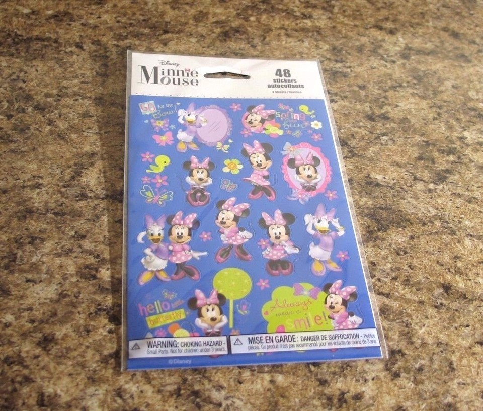 Disney Minnie Mouse Sticker Pack 48 Piece Set NEW 68981588542| eBay