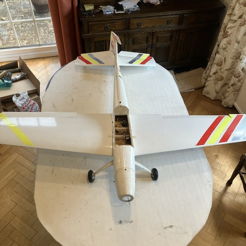 Vintage RC Plane Made From Wood With Servos, Tank, Engine Mount ...