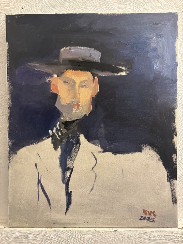 Modigliani Oil Sketch 2025 Cubism Modern Painting On Canvas 16x20 BVC ...