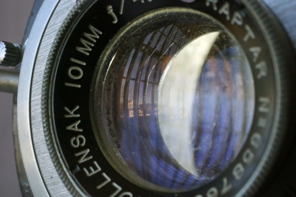1940' Printex Mini-Press 2¼×3¼" Camera w/ Raptar 101mm 4.5 Lens Works ...