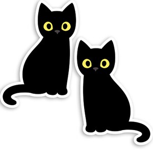 2 x 10cm Cute Black Cat Vinyl Stickers - Kitten Pet Animal Laptop ...