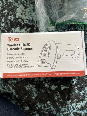 Tera Model 5100E Wireless Wired 1D Laser Barcode Scanner With Manual | eBay