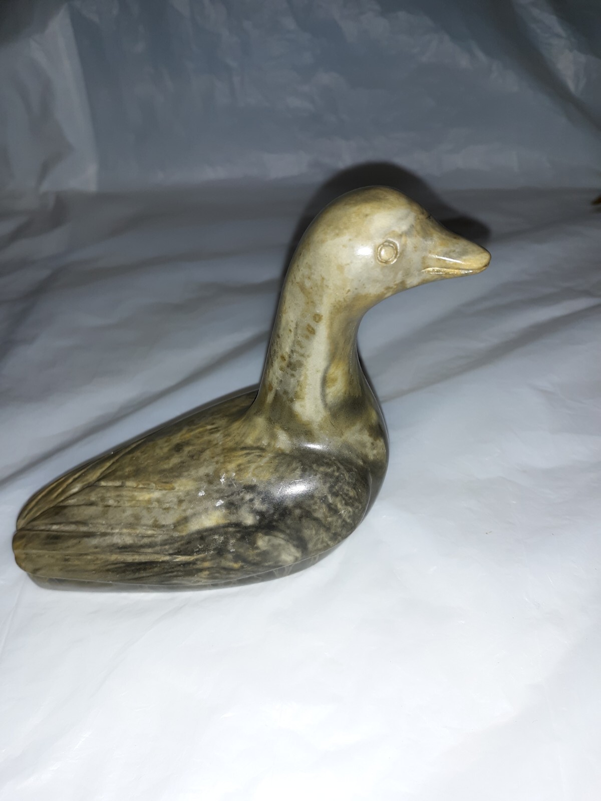 VINTAGE CANADIAN ESKIMO ART CARVED STONE DUCK SIGNED THORN ARTS Nanaimo ...