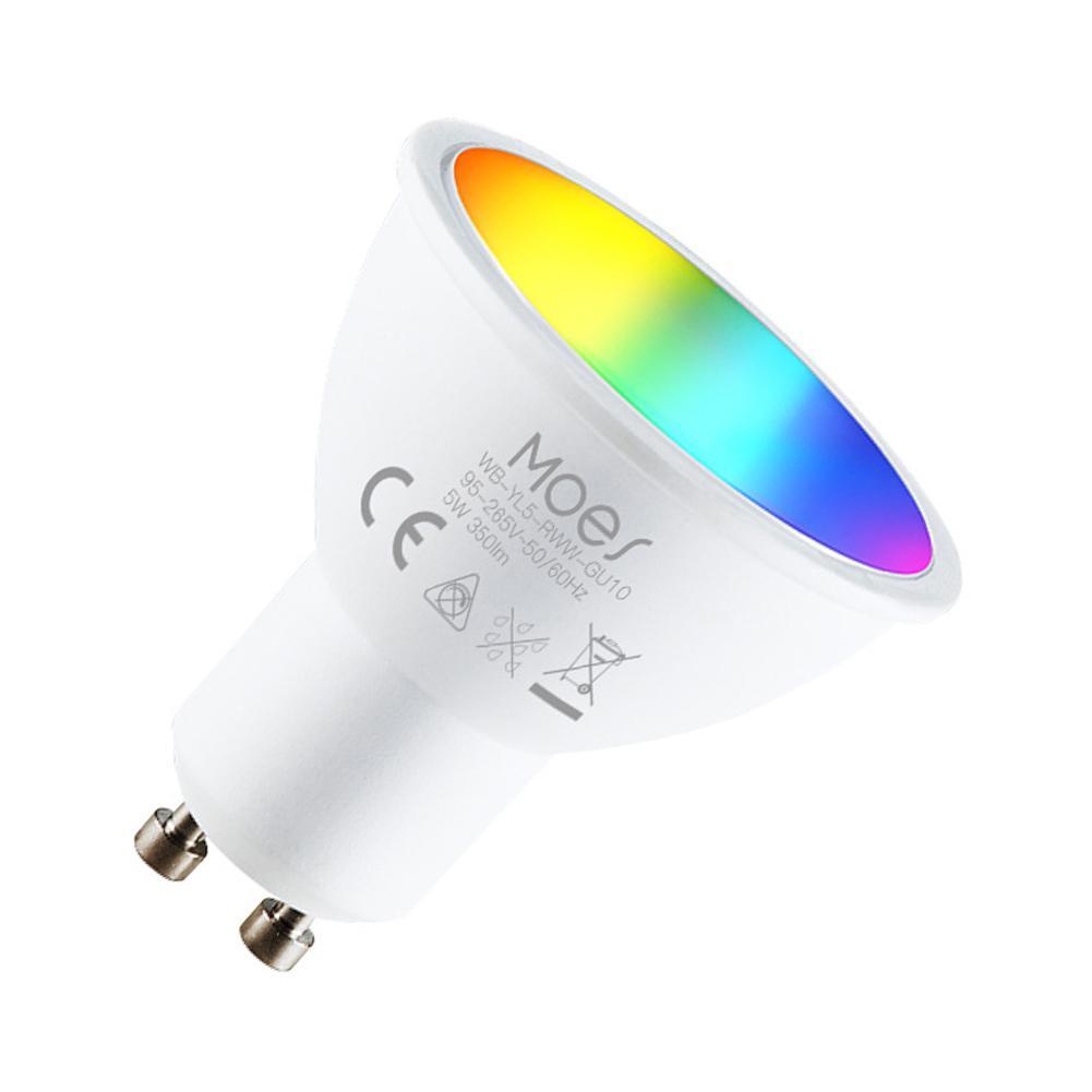 MoesHouse GU10 Light Bulb 400LM Smart Light Bulb Wi-Fi 2.4GHz RGB Color ...