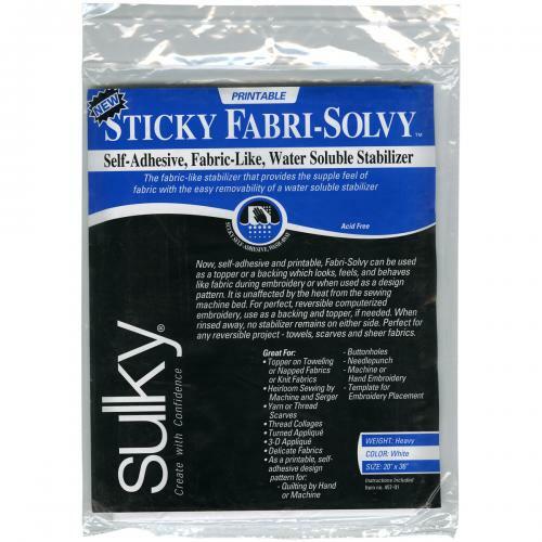 Sulky Sticky Fabri-Solvy Stabilizer 20"X36"- , 457-01