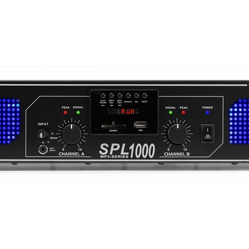 Skytec SPL-1000MP3 1000W 2-Channel DJ Power Amplifier Rack Mount | eBay UK