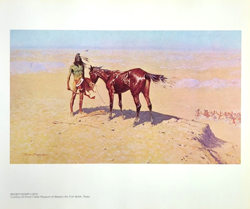 Frederic Remington Ridden Down Vintage Western Art Bookplate Print 24 ...
