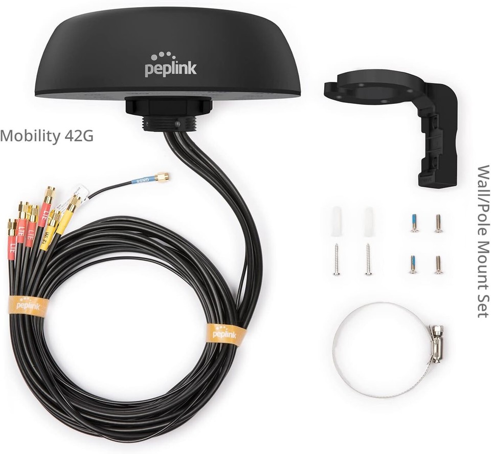 Peplink Mobility 42G 7-in-1 4x LTE/5G, 2x Wi-Fi, 1x GPS Antenna, 6.5ft ...