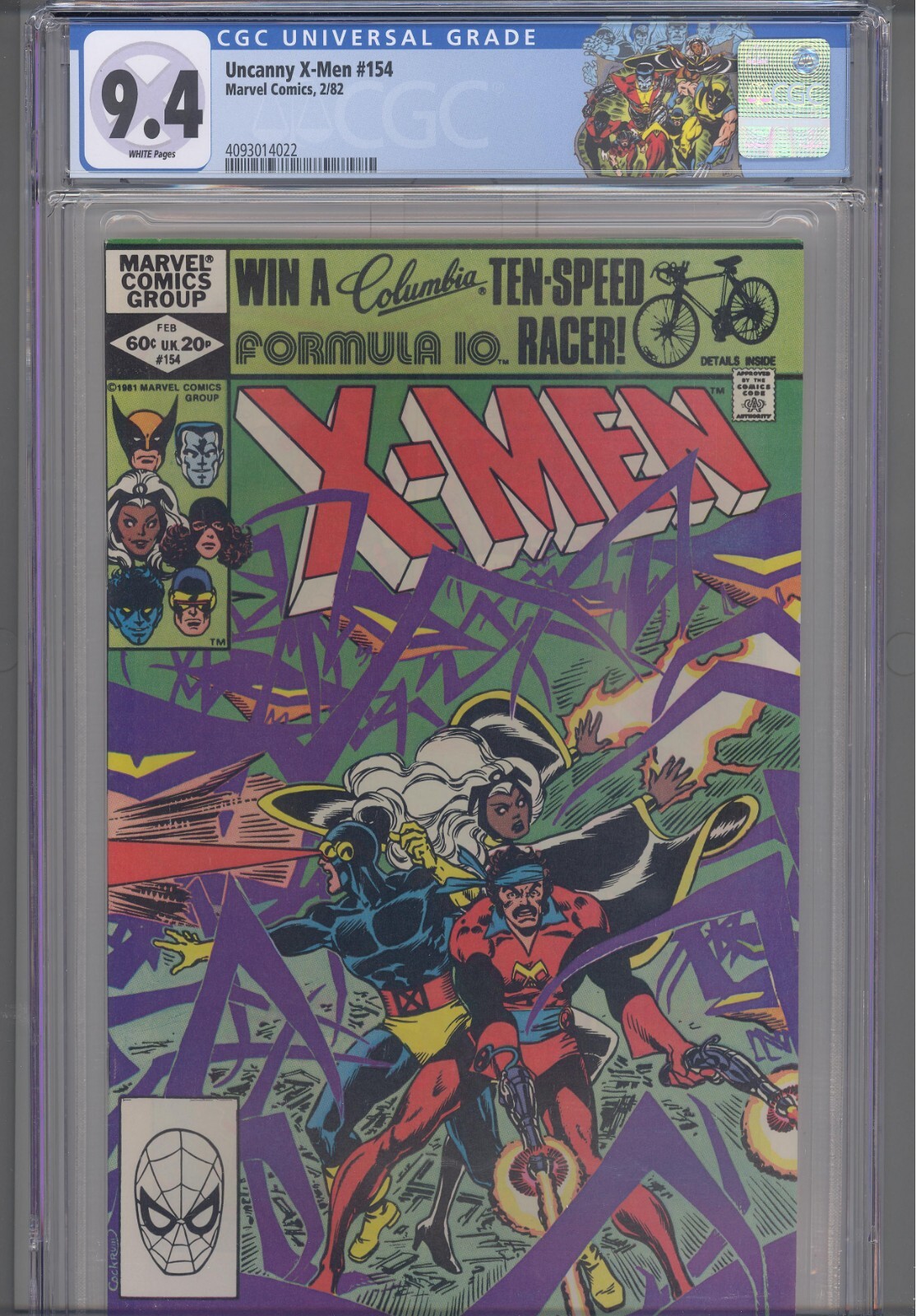 Uncanny X-Men #154 CGC 9.4 1982 Marvel Comics Origin of Cyclops, Custom ...
