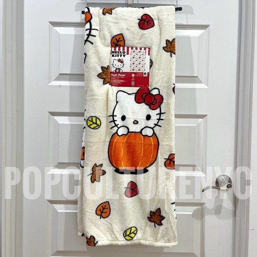 2024 Sanrio Hello Kitty Ivory Halloween Pumpkin Fall Plush Throw ...