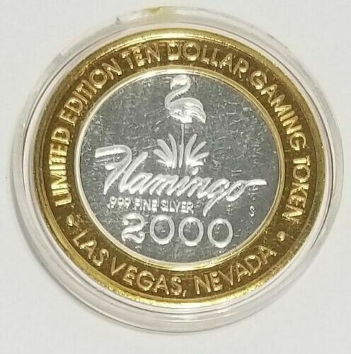 Limited Edition TEN DOLLAR .999 SILVER Gaming Token Flamingo 2000 | eBay
