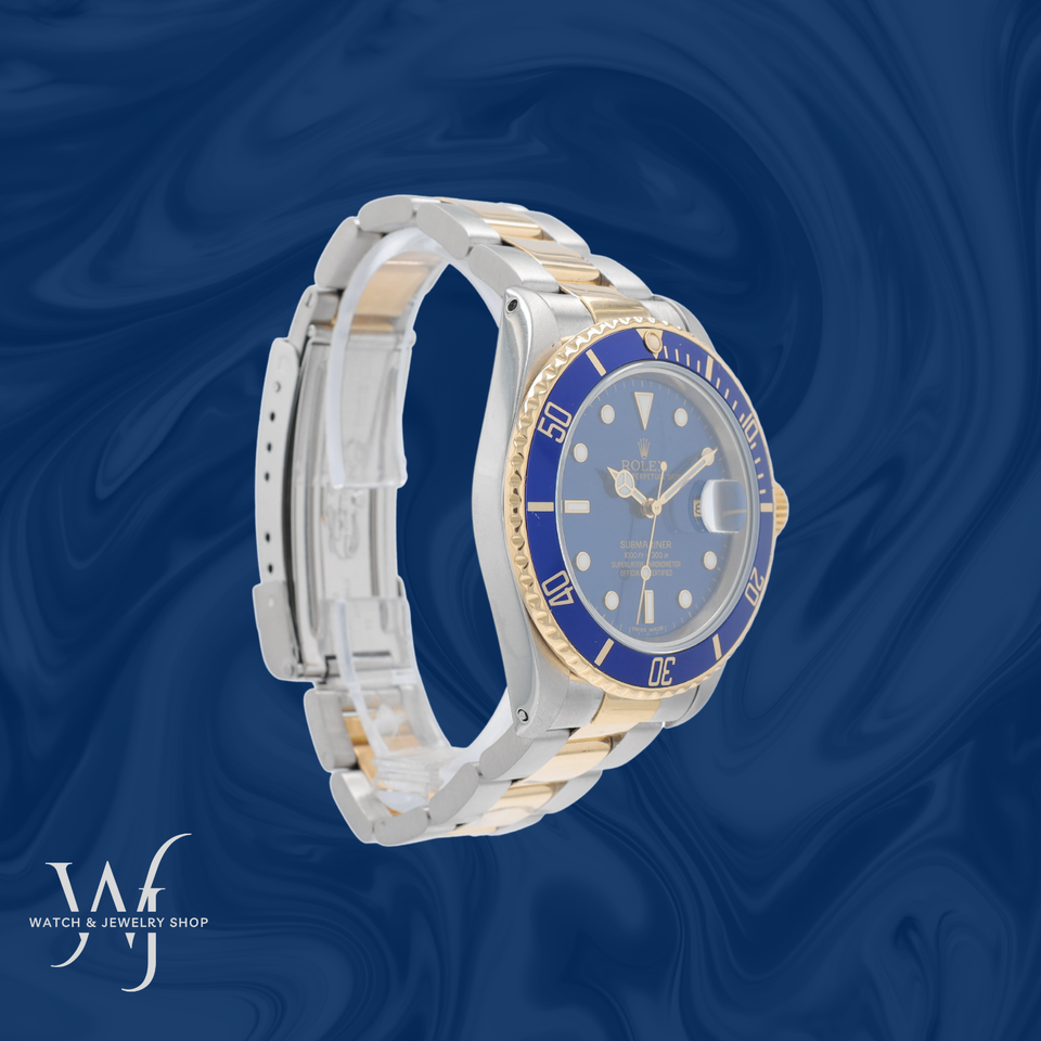 Rolex Submariner Two-Tone Blue Dial & Insert Rotating Bezel Oyster ...