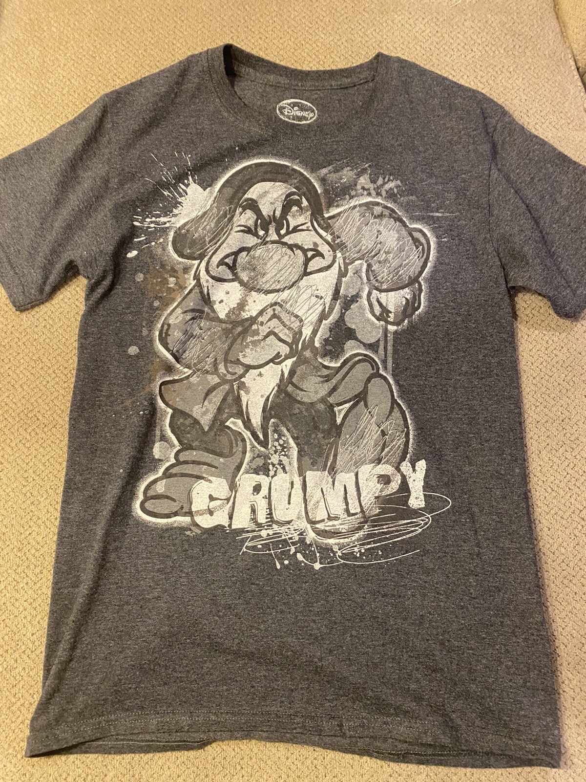 Mens Disney Grumpy T-Shirt Gray Small | eBay