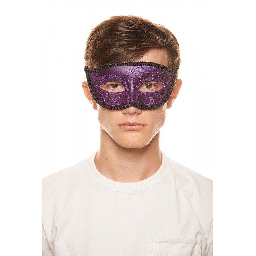 Black And Purple Masquerade Masks For Men