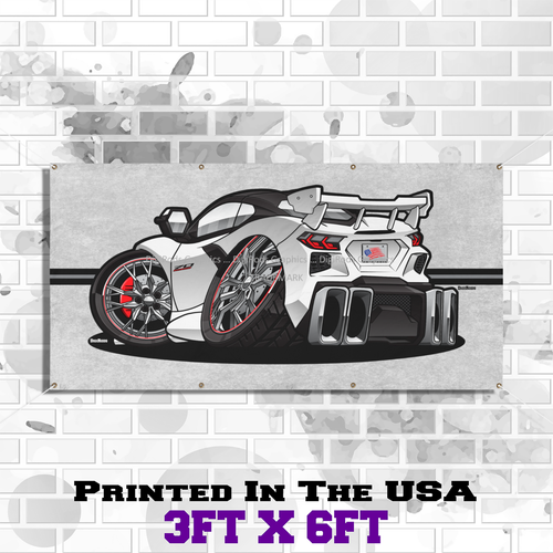 DigiRods Corvette C8 2023 70th Anniversary White Cartoon Car Vinyl ...