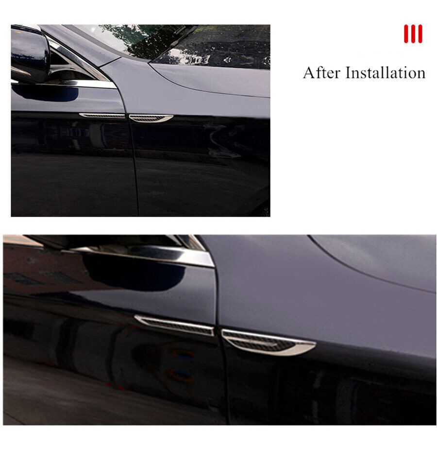 4Pcs Carbon Fiber Dagger Emblem Trim Cover Decals For Car Front Door ...