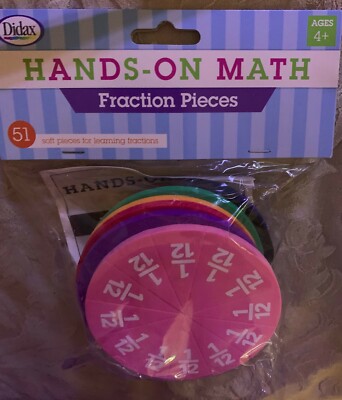 Didax Educational Resources Hands-On Math Fractions 51 Pieces Foam ...
