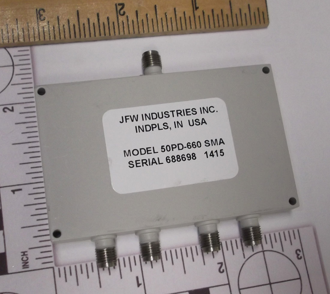 JFW Industries 50PD-660 SMA Reactive Power Divider/Combiner SMA 4-WAY 3 ...